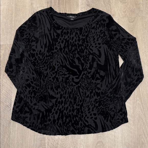 Simply Vera Vera Wang | Tops | Simply Vera Vera Wang Black Patterned ...